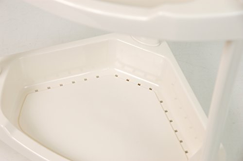 Tenby Living Corner Shower Caddy - 4 Shelf Shower Organizer Caddie with Movab.