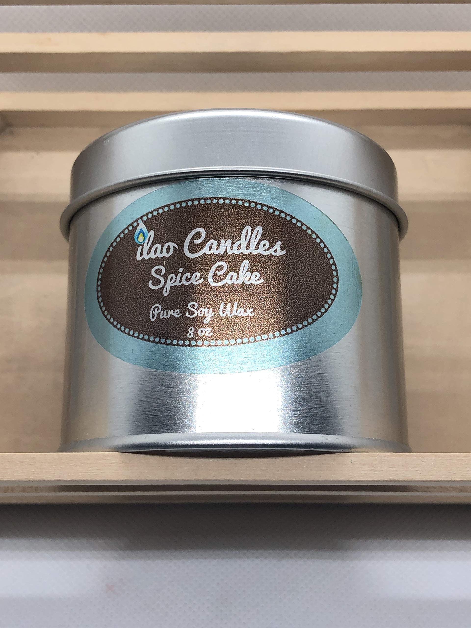 Spice Cake 8 oz Tin Jar Pure Soy Wax Candle Hand Poured in the USA