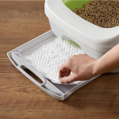 Amazon Basics - Cat Litter Pads, 1 Size Fits Most Litter Boxes, 20 Count, Fresh Scent, PE Film, Odor Control, Easy Cleanup, Purple