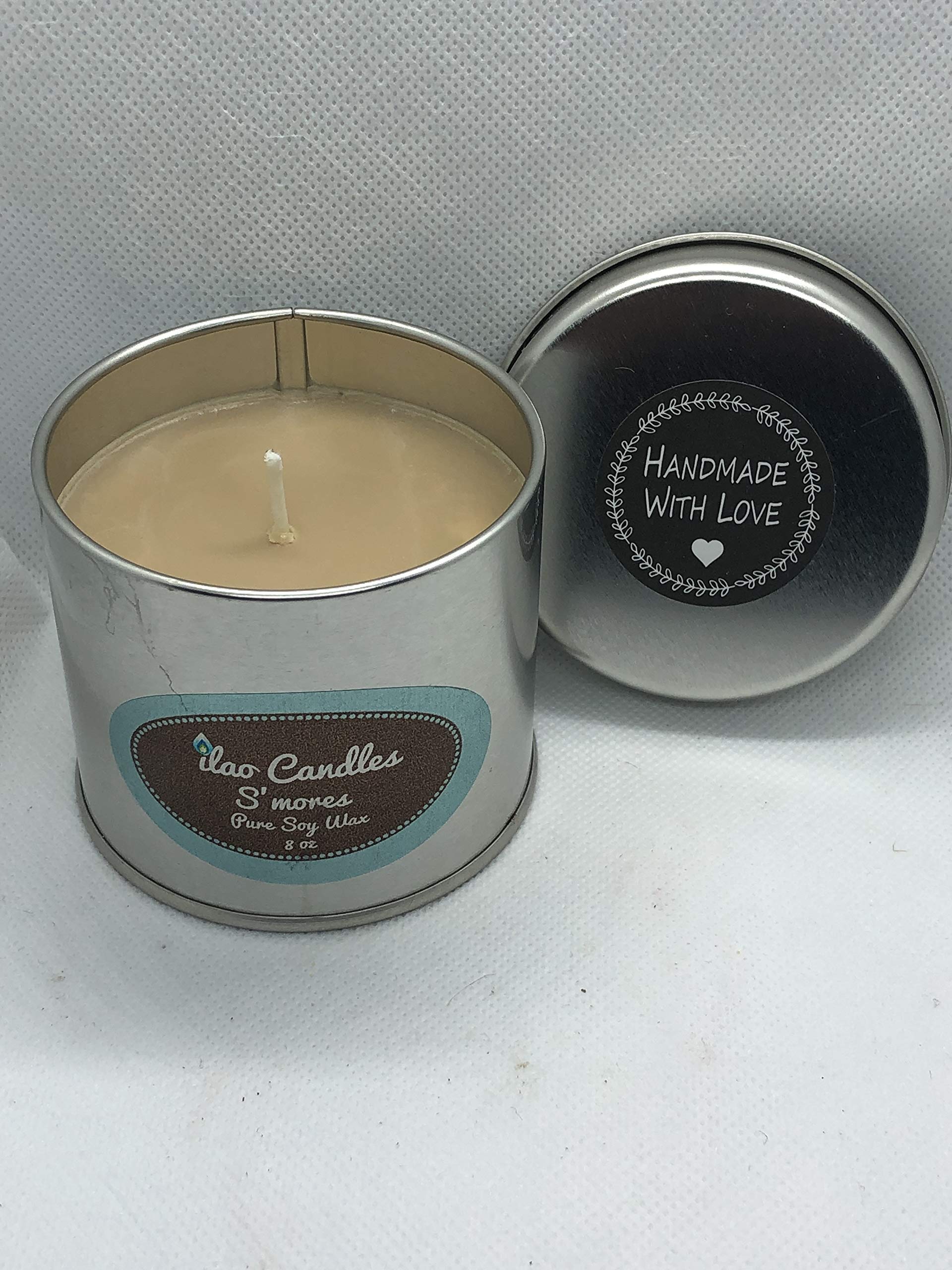 S'mores 8 oz Tin Jar Pure Soy Wax Candle Hand Poured in the USA