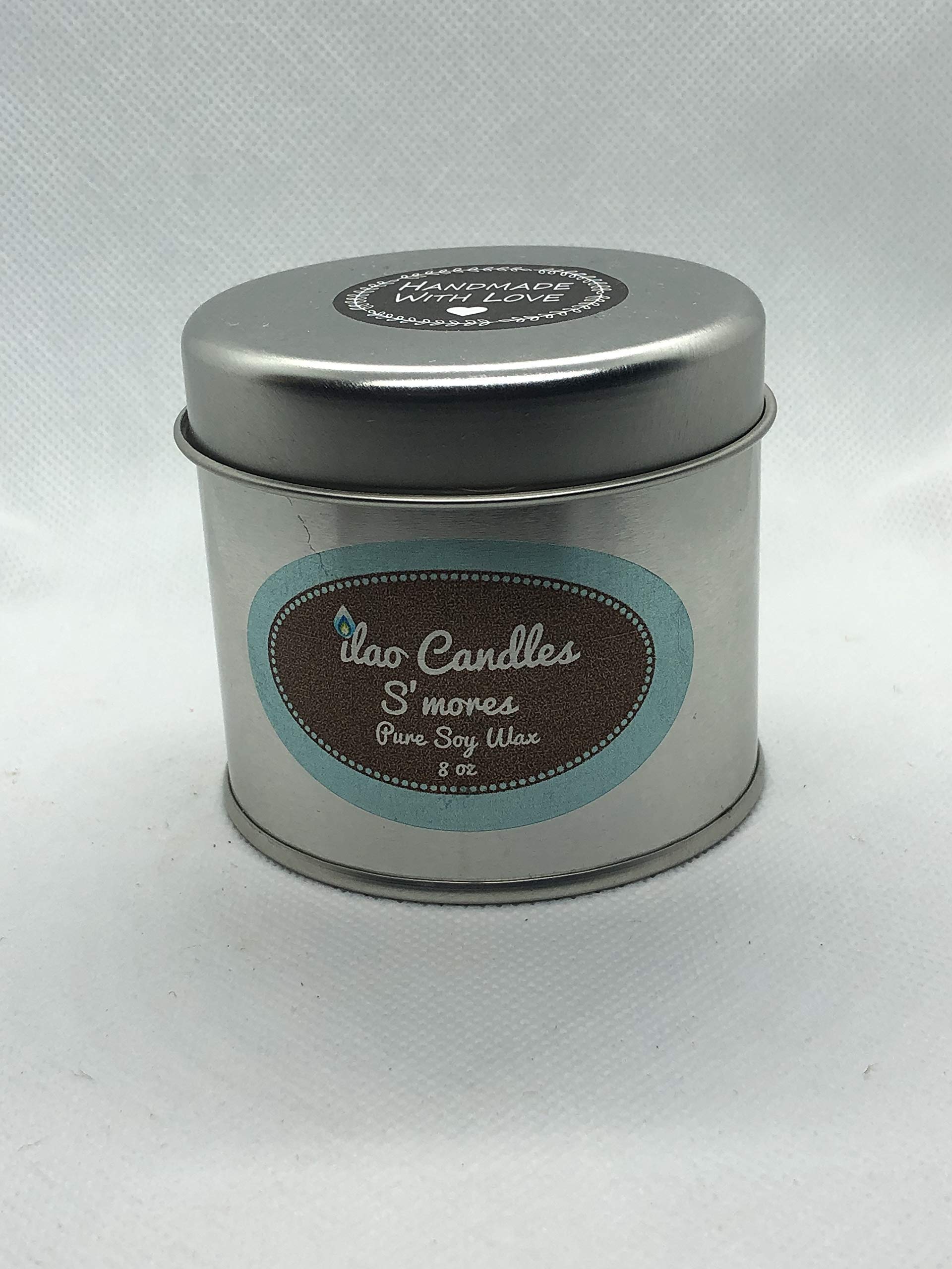 S'mores 8 oz Tin Jar Pure Soy Wax Candle Hand Poured in the USA