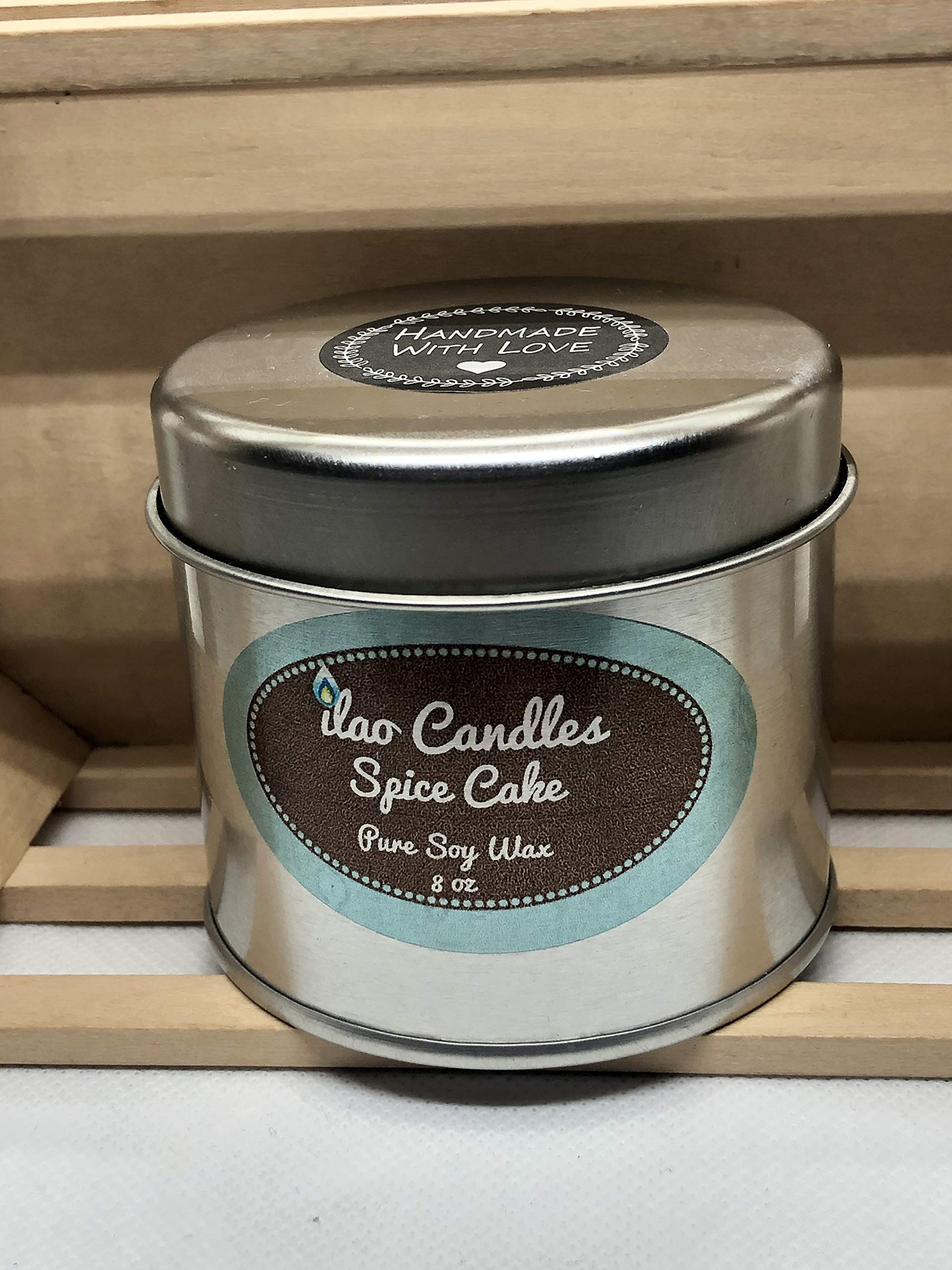 Spice Cake 8 oz Tin Jar Pure Soy Wax Candle Hand Poured in the USA