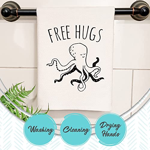 Moonlight Makers Decorative Hand Towel, Waffle Weave, Soft Absorbent Cotton, Gift Idea, Home Bathroom/Kitchen Decor, Dish Cloth, Funny Design, Multi-Purchase Discounts (I'll Be There In A Prosecco)