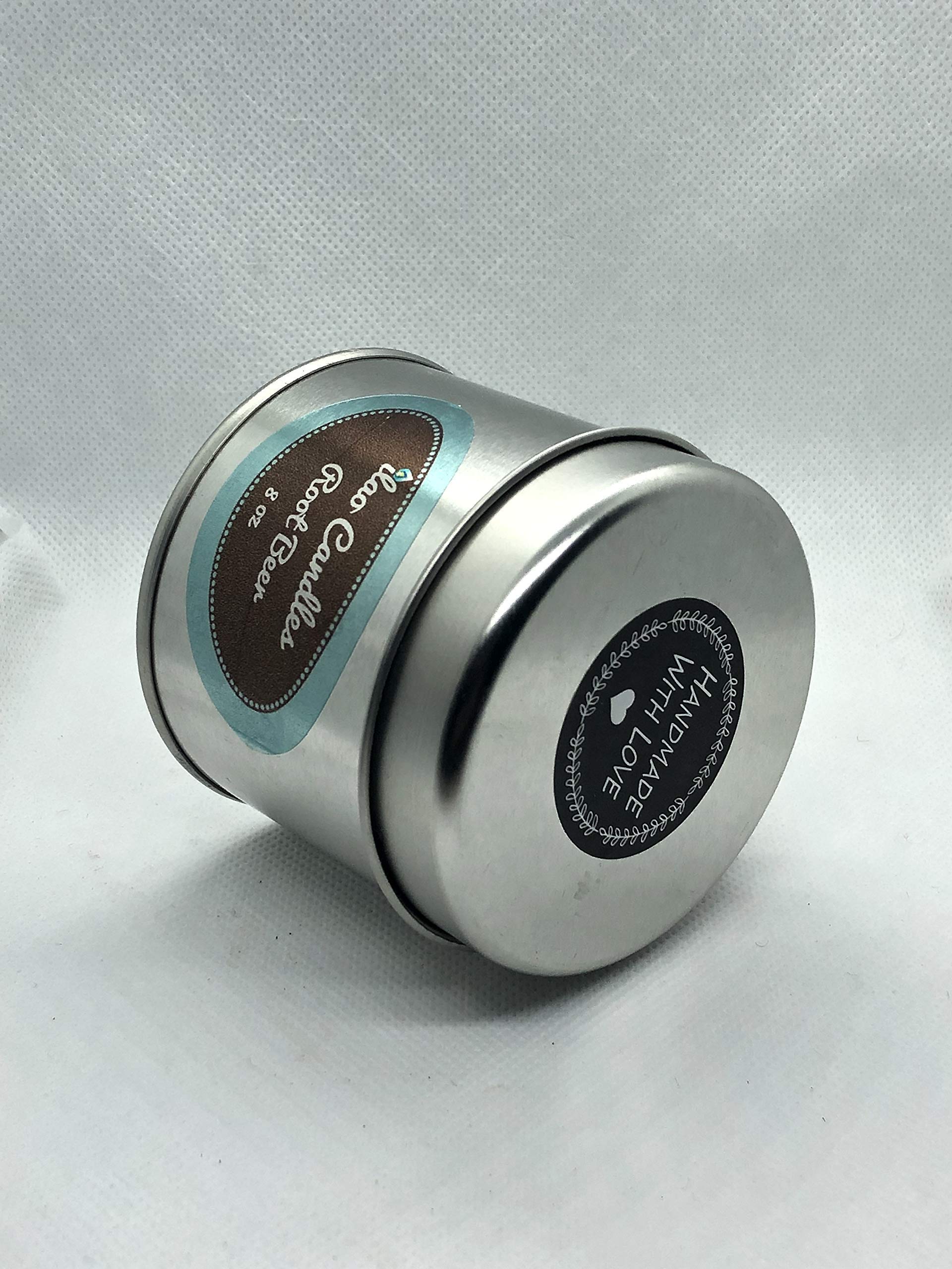 Root Beer 8 oz Tin Jar Pure Soy Wax Candle Hand Poured in the USA