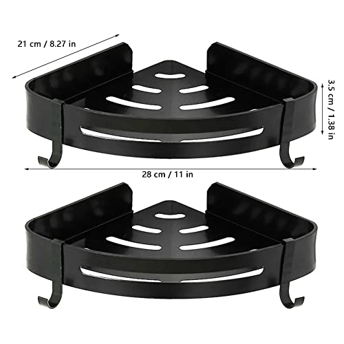 DHDestined Fateful 2 Pack Adhesive Corner Shower Caddy Organizer Shelf, No Drilling Kitchen Racks Shower Organizer Basket, Aluminum Storage Organizer for Shower Bathroom Kitchen Toilet