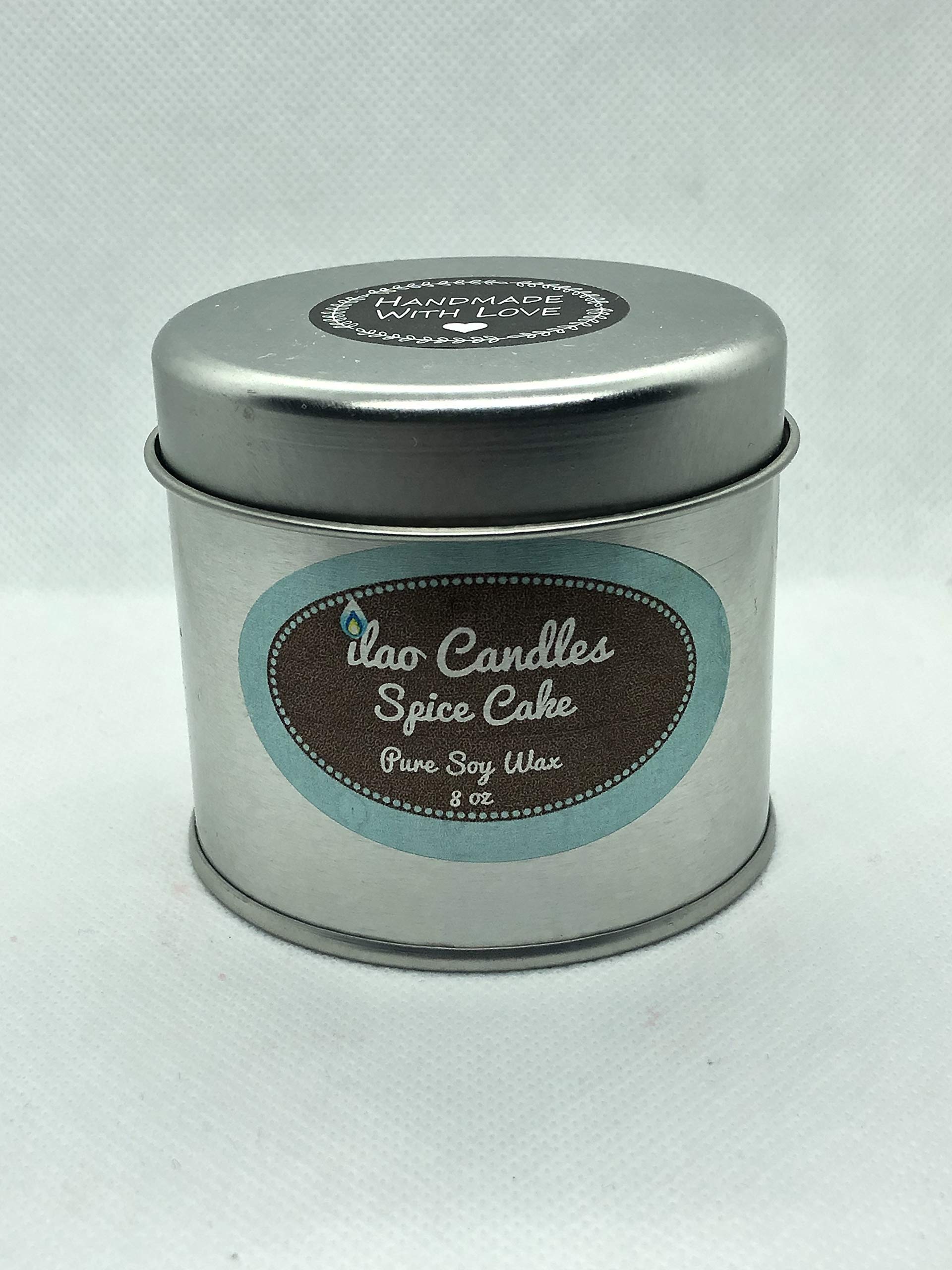Spice Cake 8 oz Tin Jar Pure Soy Wax Candle Hand Poured in the USA