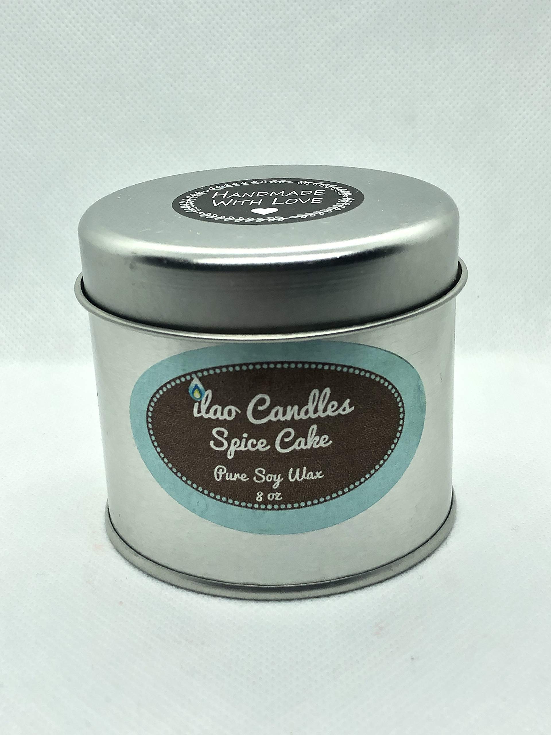 Spice Cake 8 oz Tin Jar Pure Soy Wax Candle Hand Poured in the USA