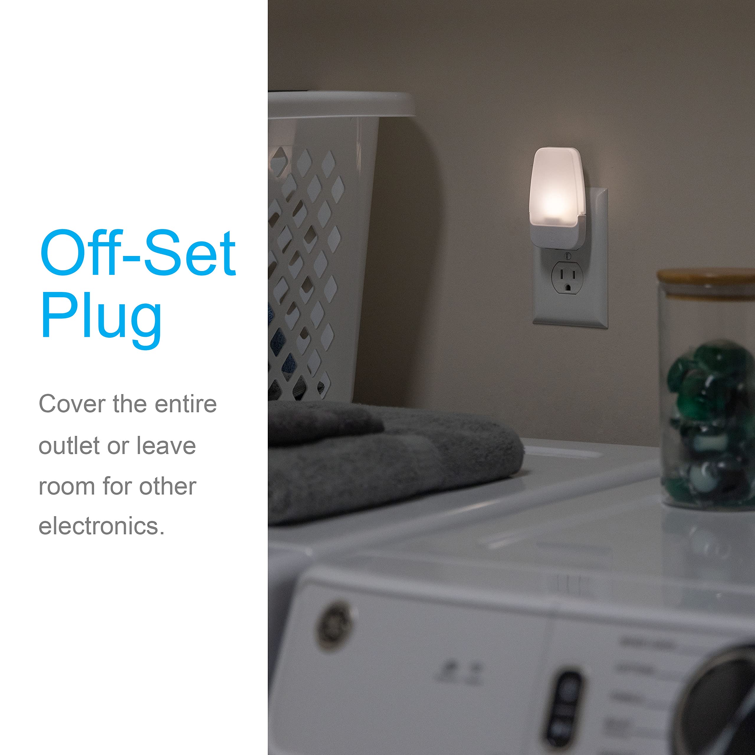 GE LED Night Light, Plug-in, Dusk to Dawn Sensor, Warm White, Ambient Lighting, Ideal for Kids and Adults Bedroom, Bathroom, Nursery, Hallway, Kitchen, 46882, 4 Pack