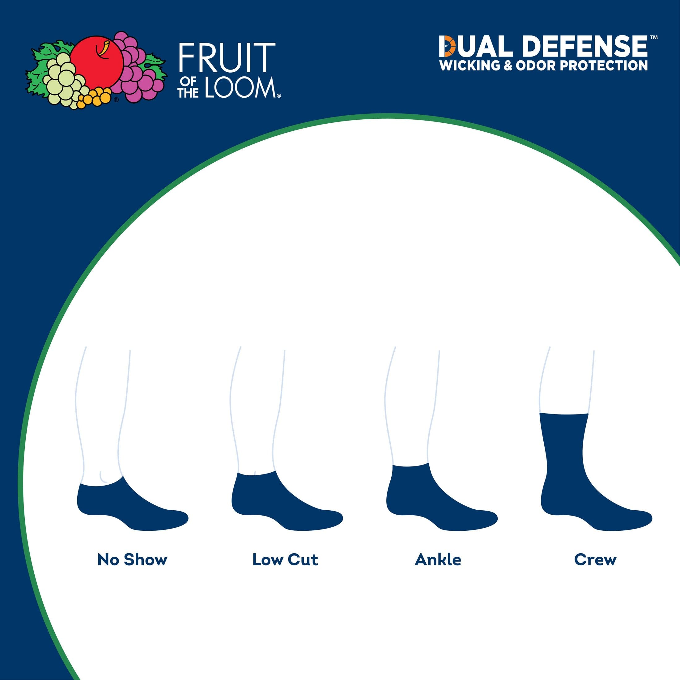 Fruit of the Loom Men's Dual Defense Tube Socks (12 Pack), White, Medium (6 - 12)