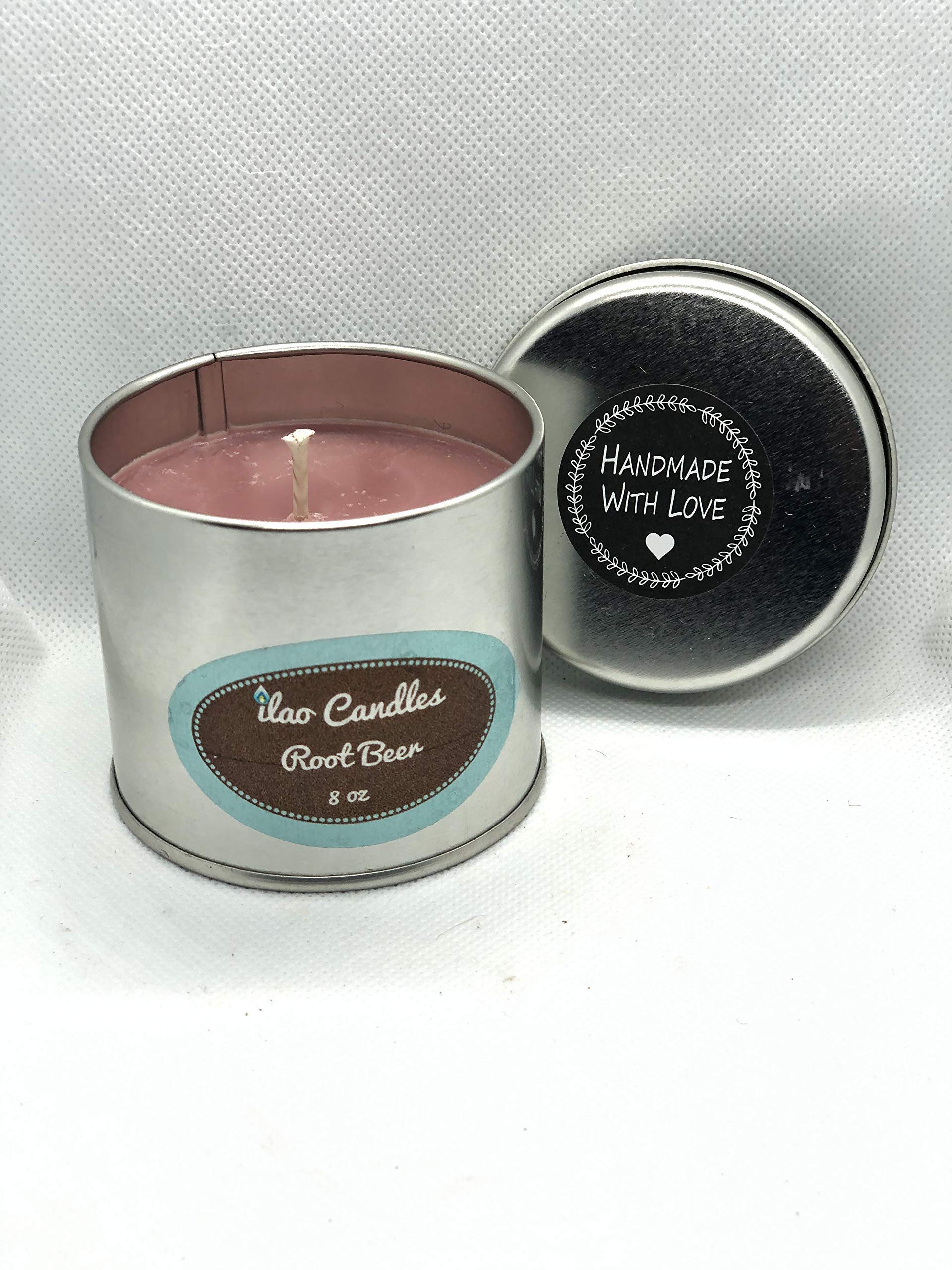 Root Beer 8 oz Tin Jar Pure Soy Wax Candle Hand Poured in the USA