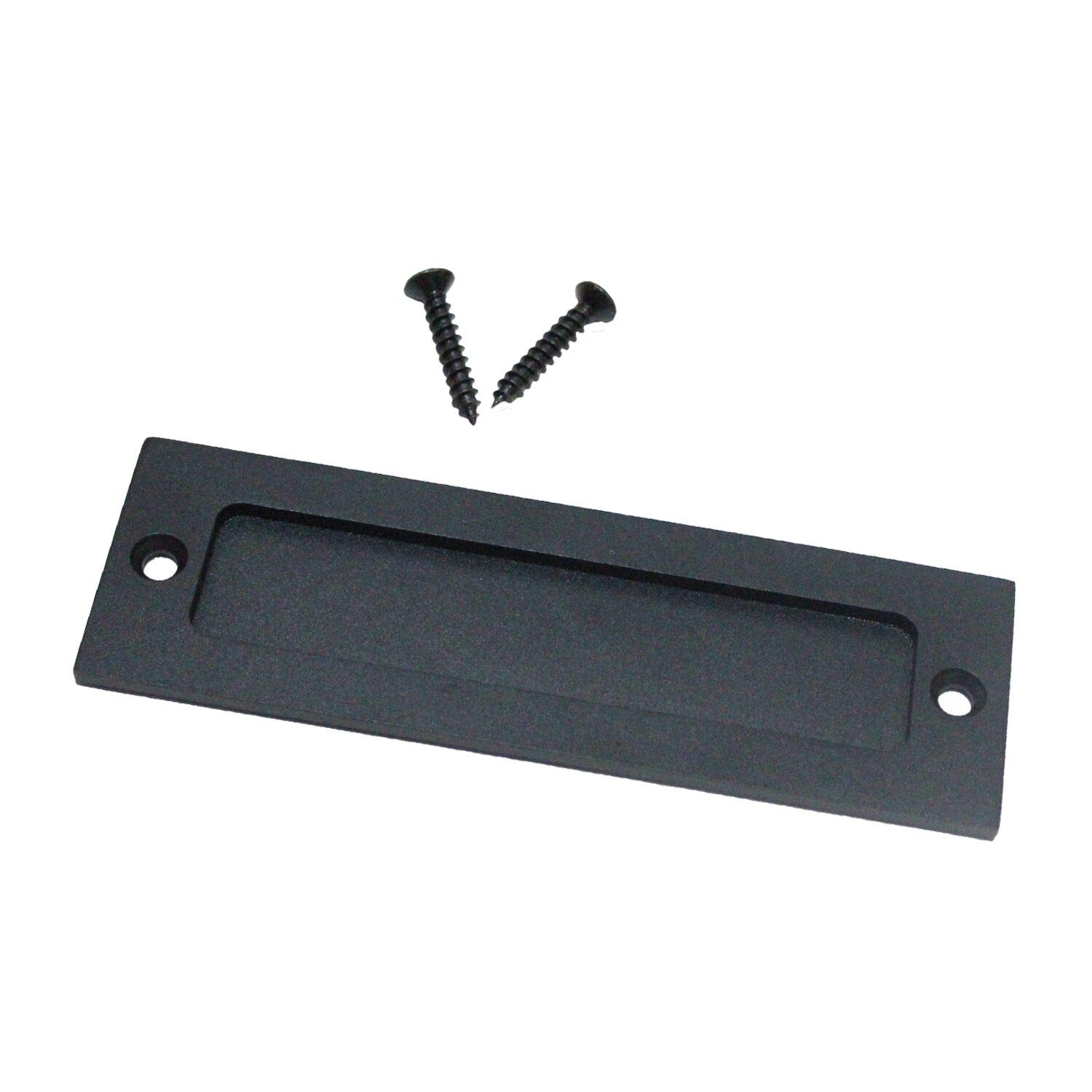 Orgerphy 7” Barn Door Handle Finger Pull Set (1 Pack) in Black | Heavy Duty Modern Simple Invisible Handle for Gates Garages Sheds Barn Door, Pocket Door | with Flat Bottom Easy to Install
