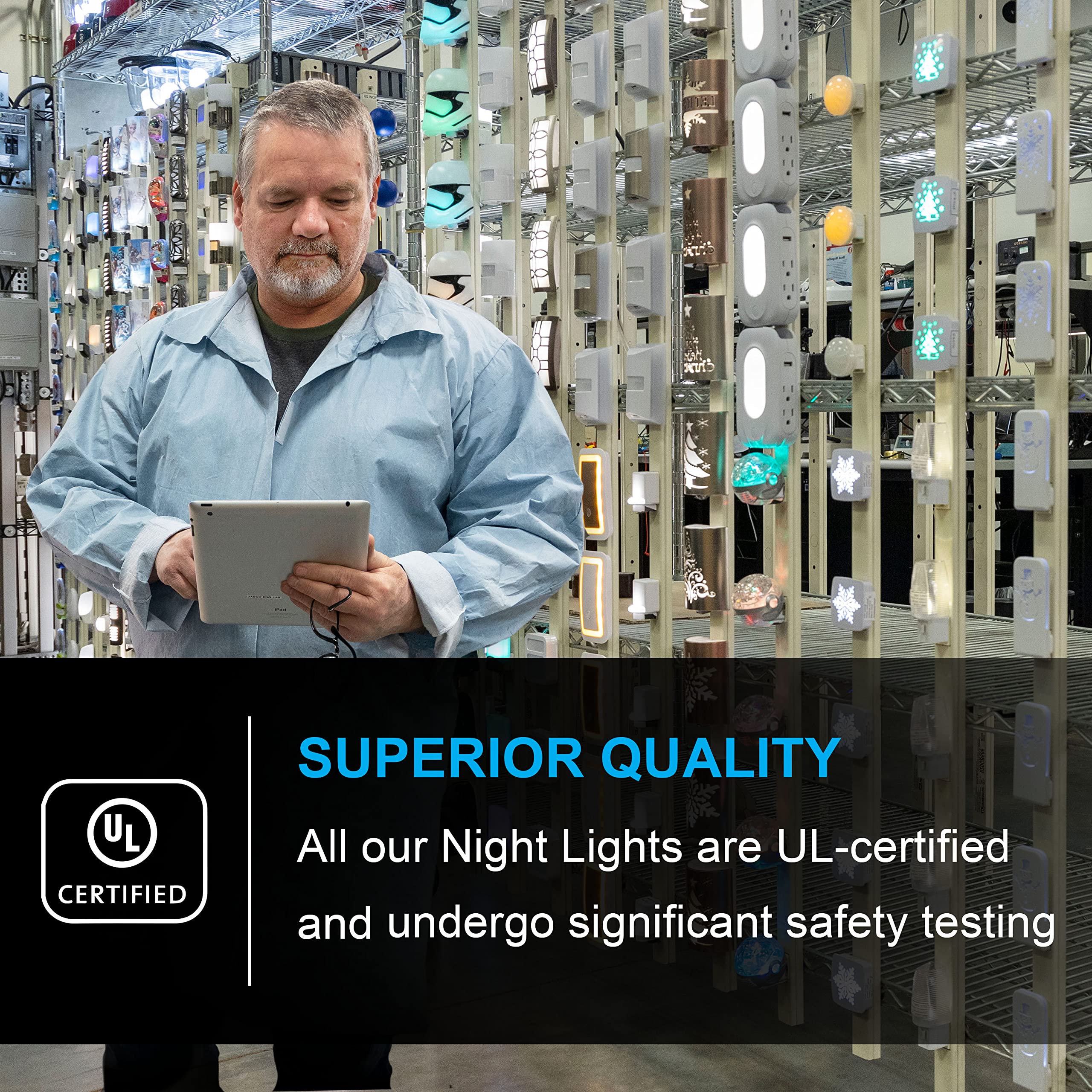 GE LED Night Light, Plug-in, Dusk to Dawn Sensor, Warm White, Ambient Lighting, Ideal for Kids and Adults Bedroom, Bathroom, Nursery, Hallway, Kitchen, 46882, 4 Pack