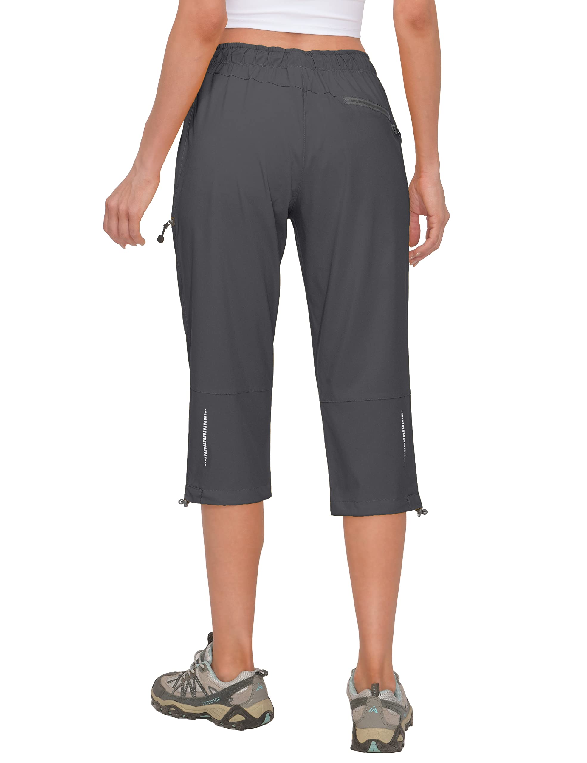 Little Donkey Andy Women's Quick Dry 3/4 Pants Capri Shorts Lightweight Hiking Travel Casual Steel Gray M