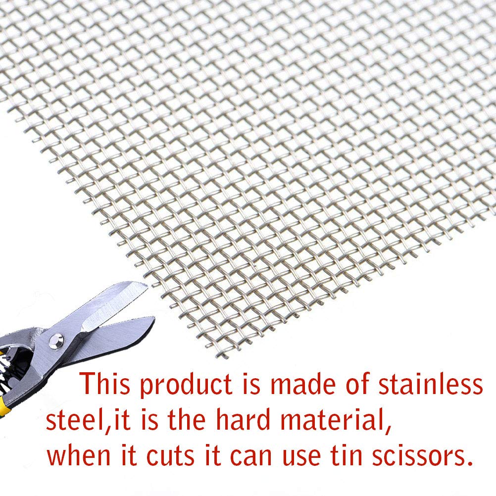 3 PCS Stainless Steel Woven Wire Mesh Screen - 11.8"X8.2" - 1mm Hole Diameter 0.4mm Easy to Cut - Air Vent Mesh, Window Screen Mesh