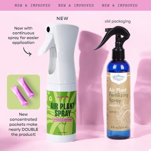 Air Plant Fertilizing Spray by Southside Plants - Fertilizer Mist for Houseplants, Weekly Plant Food - Gentle Mist Formula for Miracle Feed & Grow - 7.3 oz