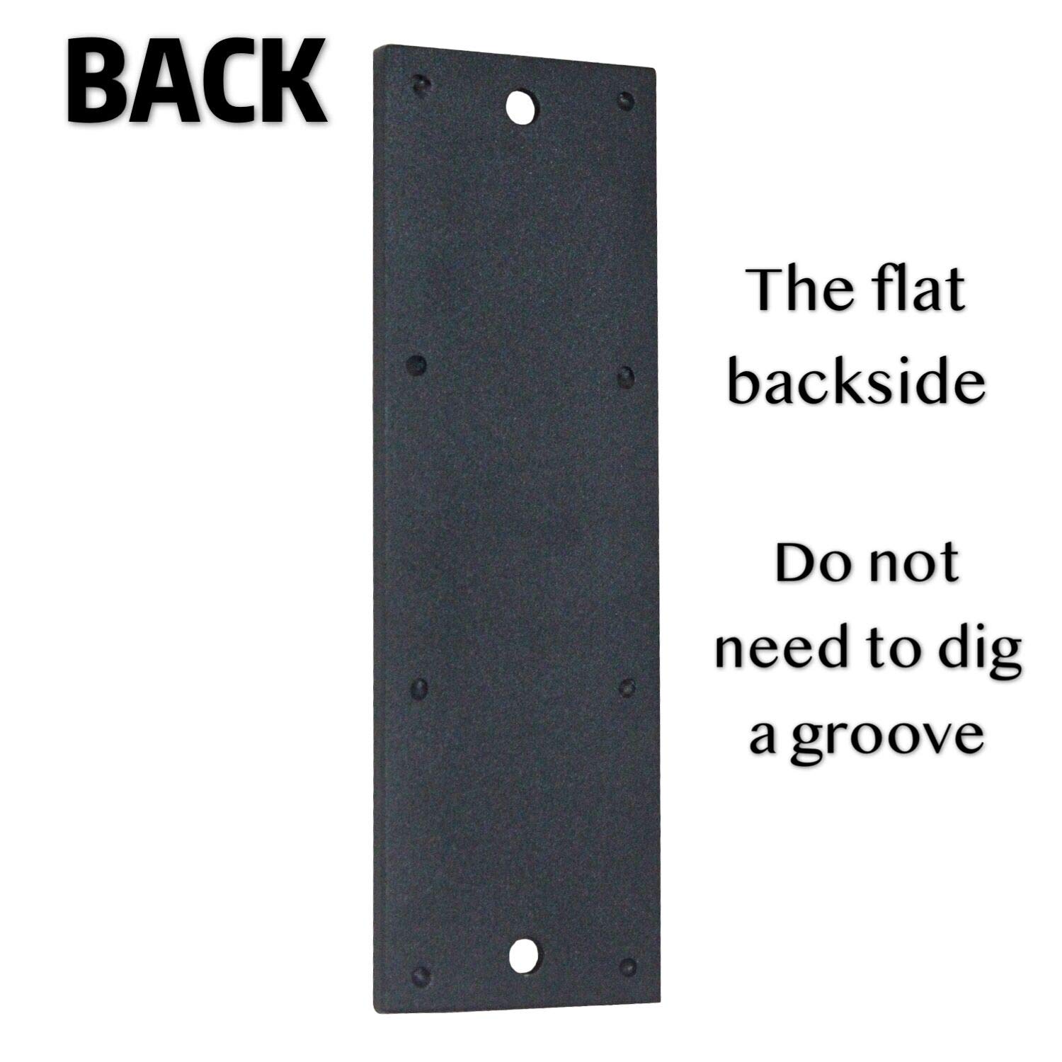 Orgerphy 7” Barn Door Handle Finger Pull Set (1 Pack) in Black | Heavy Duty Modern Simple Invisible Handle for Gates Garages Sheds Barn Door, Pocket Door | with Flat Bottom Easy to Install