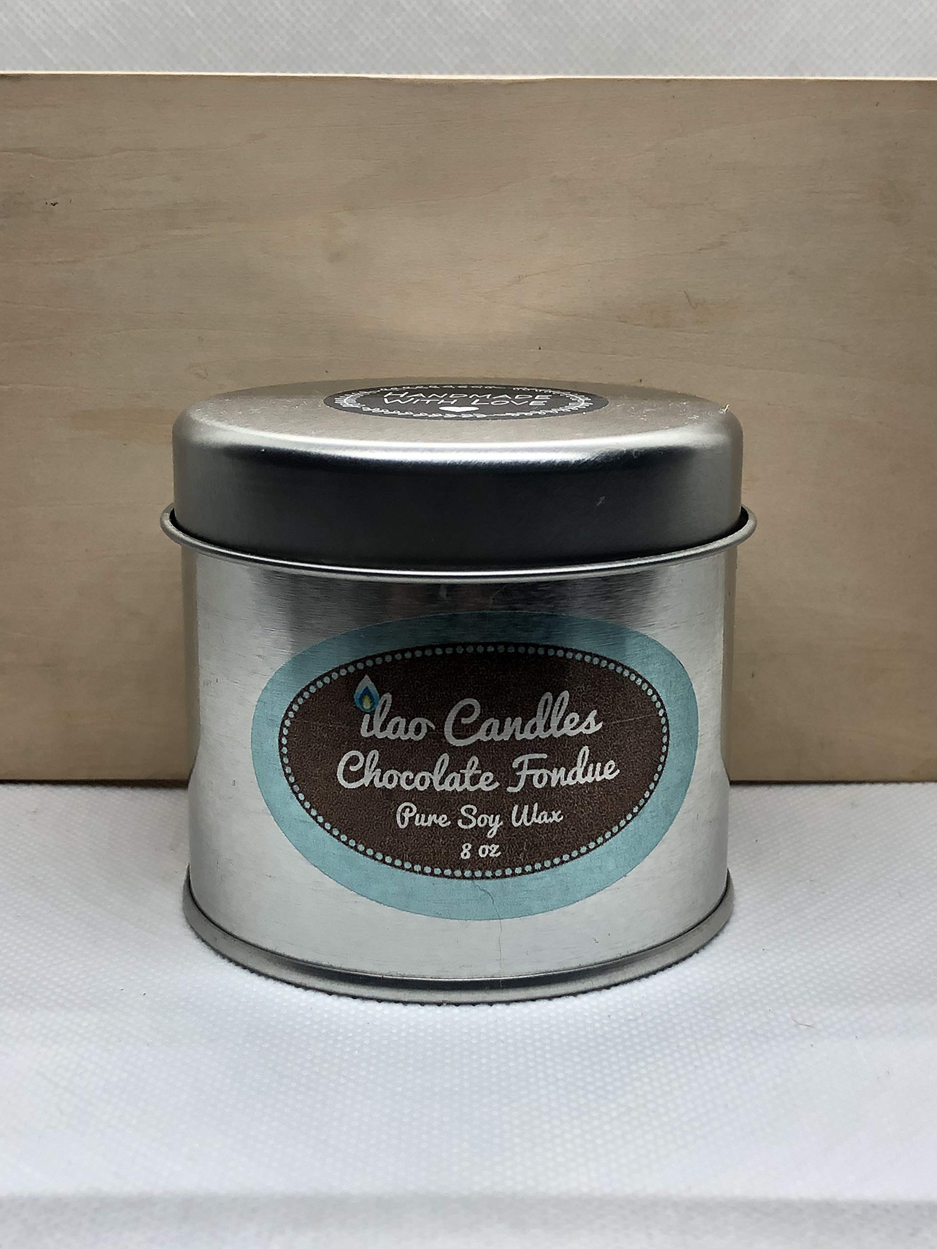 Chocolate Fondue 8 oz Tin Jar Pure Soy Wax Candle Hand Poured in the USA
