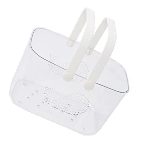 LALAFINA Loofah Shower Caddy Basket Plastic Storage Basket Shower Organizer Bucket with Handle Whale Pattern for Kitchen Dorm Bathroom Garden Cleaning Supplies White Scrunchies