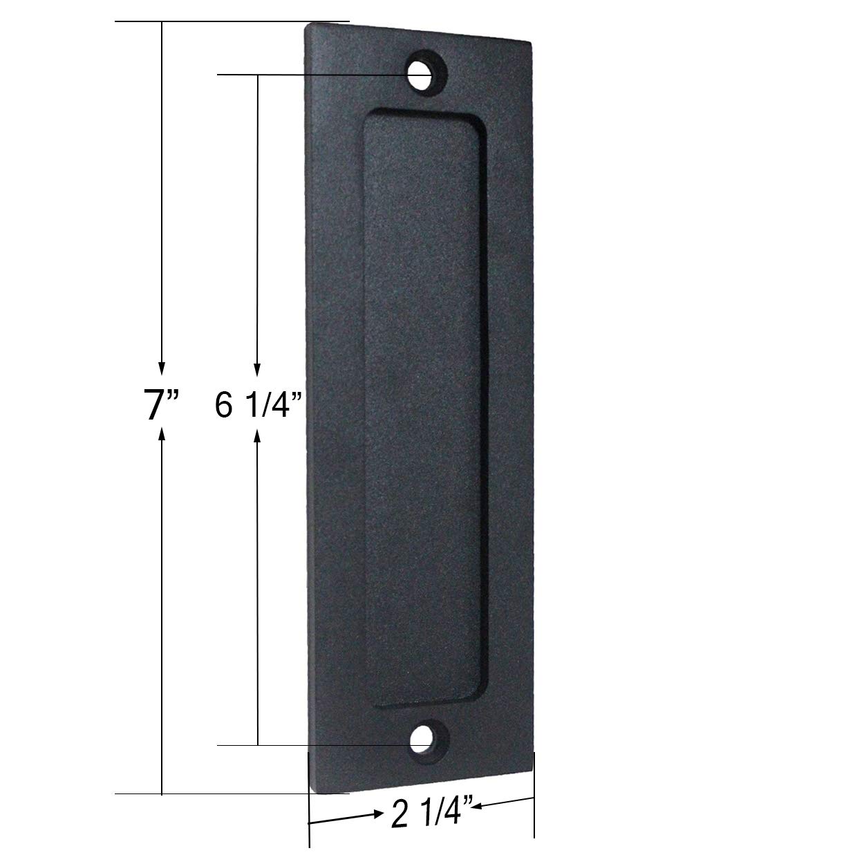 Orgerphy 7” Barn Door Handle Finger Pull Set (1 Pack) in Black | Heavy Duty Modern Simple Invisible Handle for Gates Garages Sheds Barn Door, Pocket Door | with Flat Bottom Easy to Install