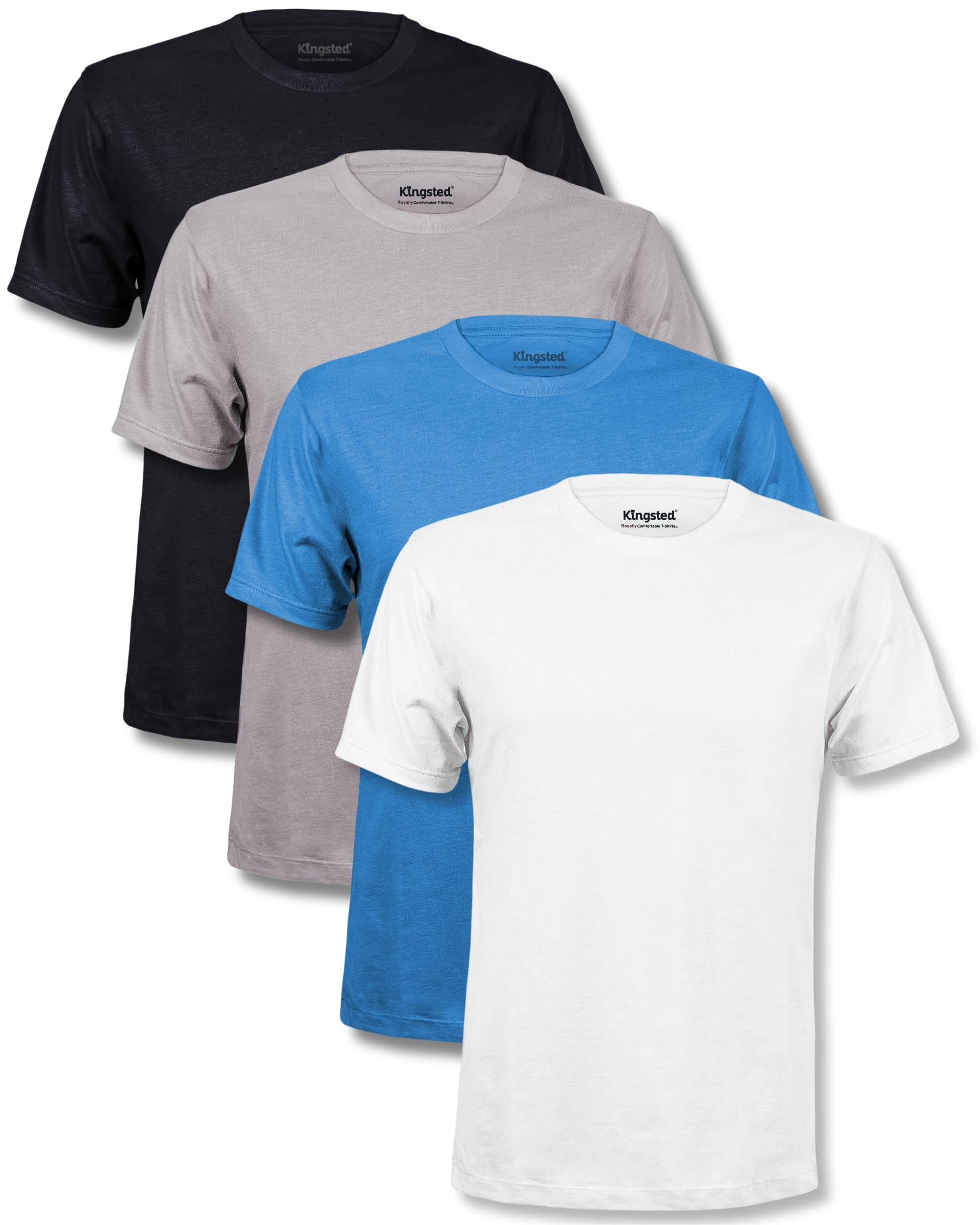 Kingsted Men's T-Shirts Pack - Royally Comfortable - Super Soft Cotton Blend - Short Sleeve Tagless Crewneck - Plain Colored Classic Tees (Everyday Pack, X-Large)