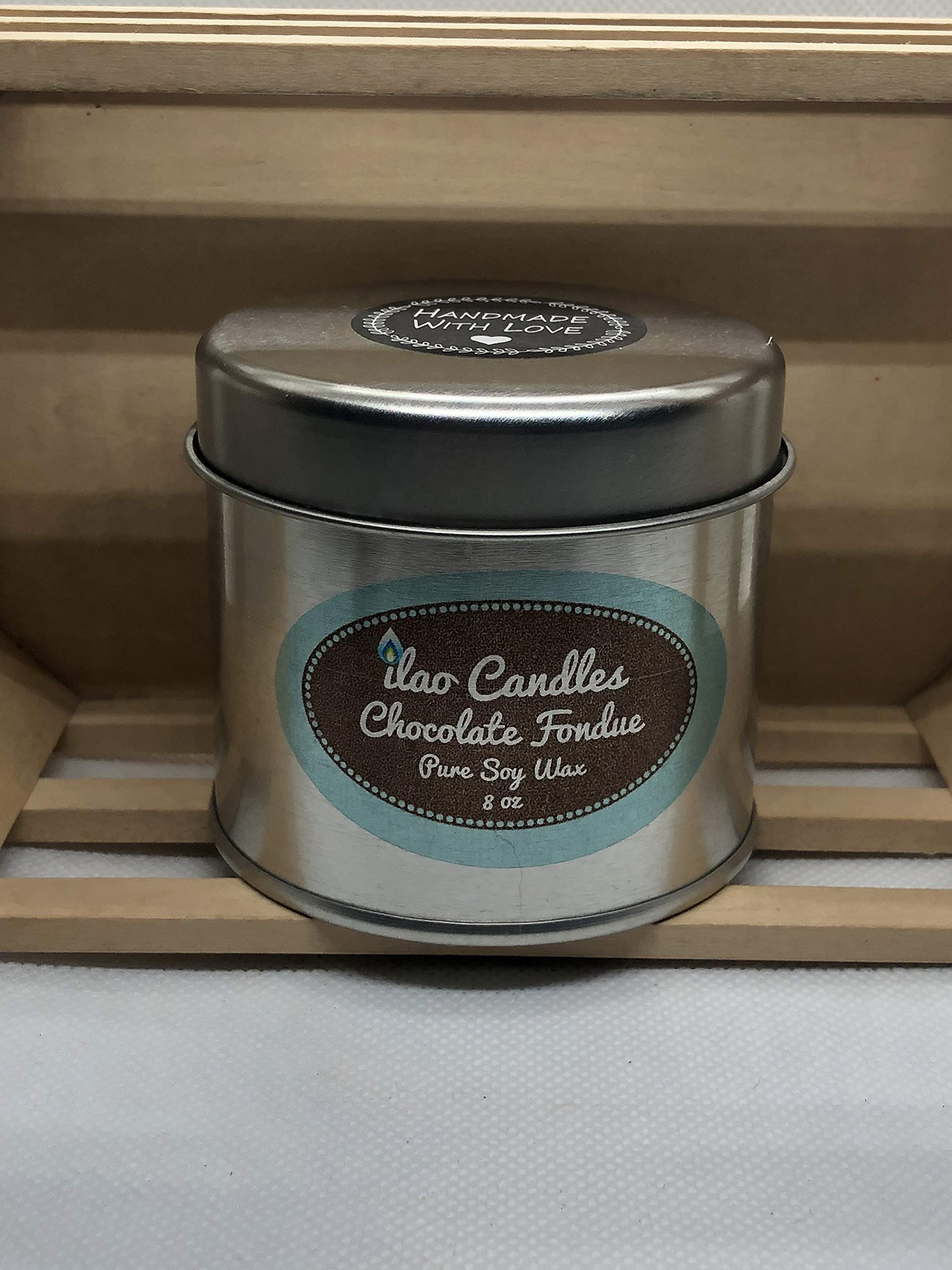 Chocolate Fondue 8 oz Tin Jar Pure Soy Wax Candle Hand Poured in the USA