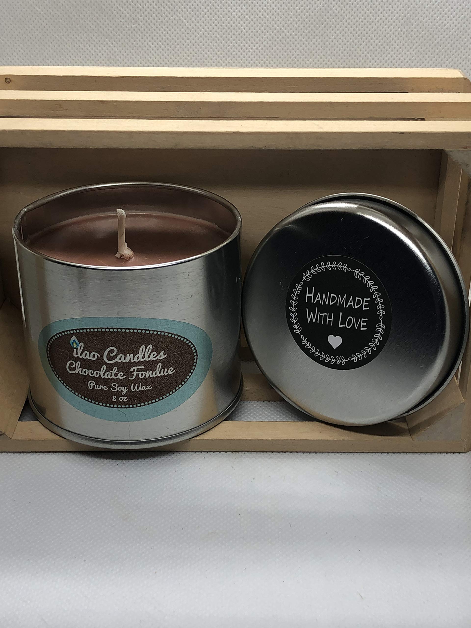 Chocolate Fondue 8 oz Tin Jar Pure Soy Wax Candle Hand Poured in the USA