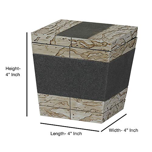 nu steel Rustic (Set of 8) Bath Accesory Set in Real Cement and Stone: Includes Q-tip Jar, Soap Dish, Toothbrush Holder, Tumbler, Soap/ Lotion Dispenser, Wastebasket, Tissue Box Holder, Amenity Tray