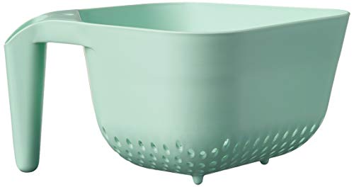 Tovolo Tovolo 3 Quart Colander BPA Free Food Safe Plastic Strainer with Handle Heavy Duty Heat Resistant Pasta and Veggies Kitchen Drainer Steam Basket Dishwasher Safe, Mint