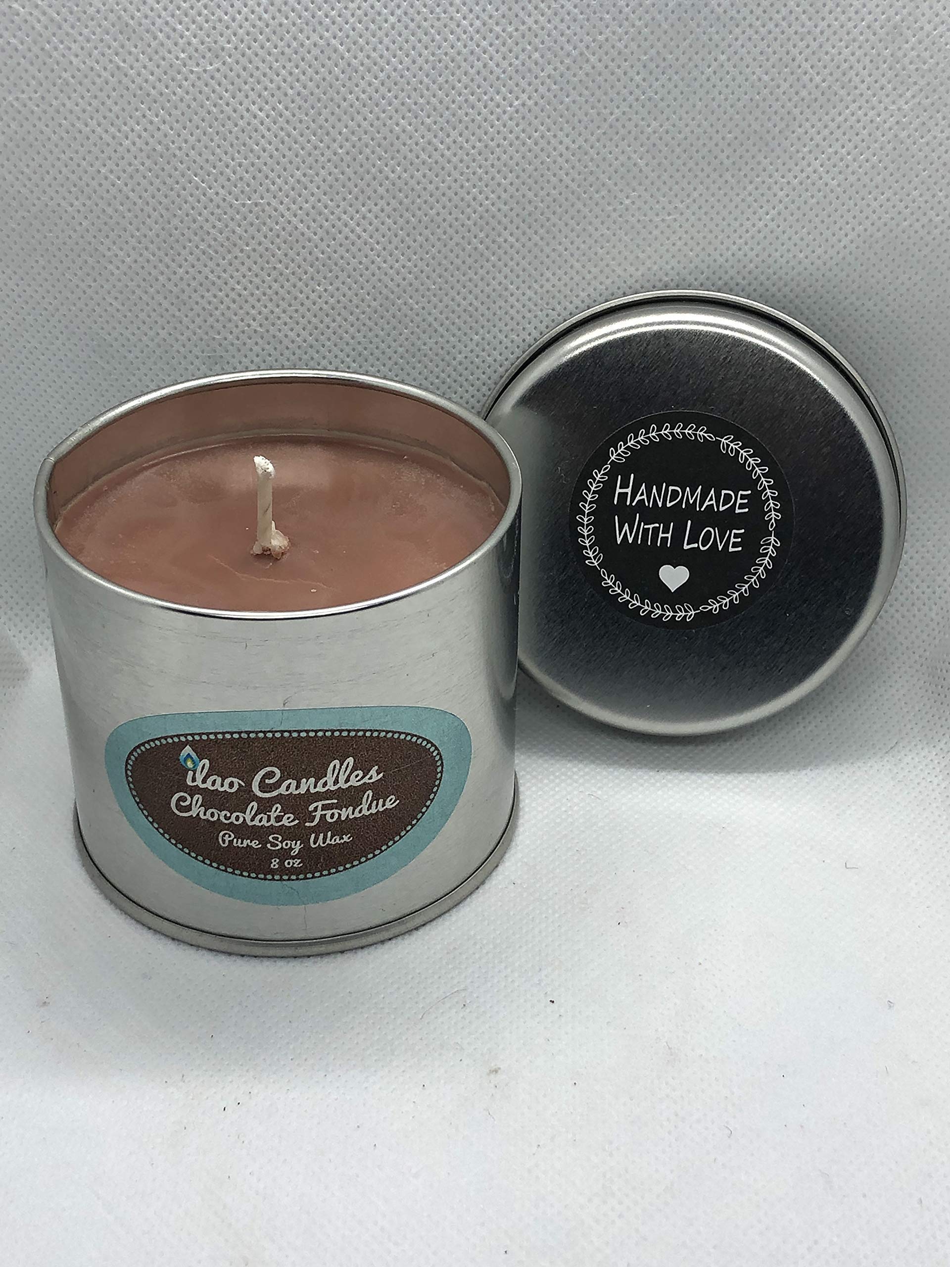 Chocolate Fondue 8 oz Tin Jar Pure Soy Wax Candle Hand Poured in the USA