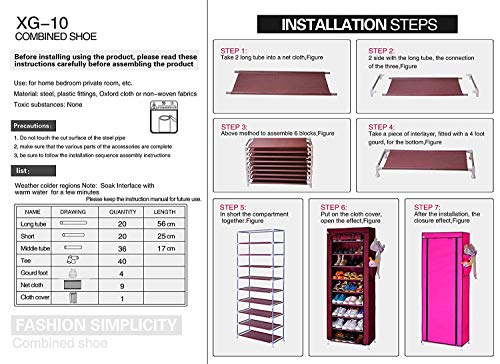 Shoe Rack 10 Tier, Shoe Organizer With Cover, Shoe Rack 24 Inches Wide, Shoe Stand For Bedroom, Space Saving Shoe Rack Organizer, Sneaker Rack (Coffee)