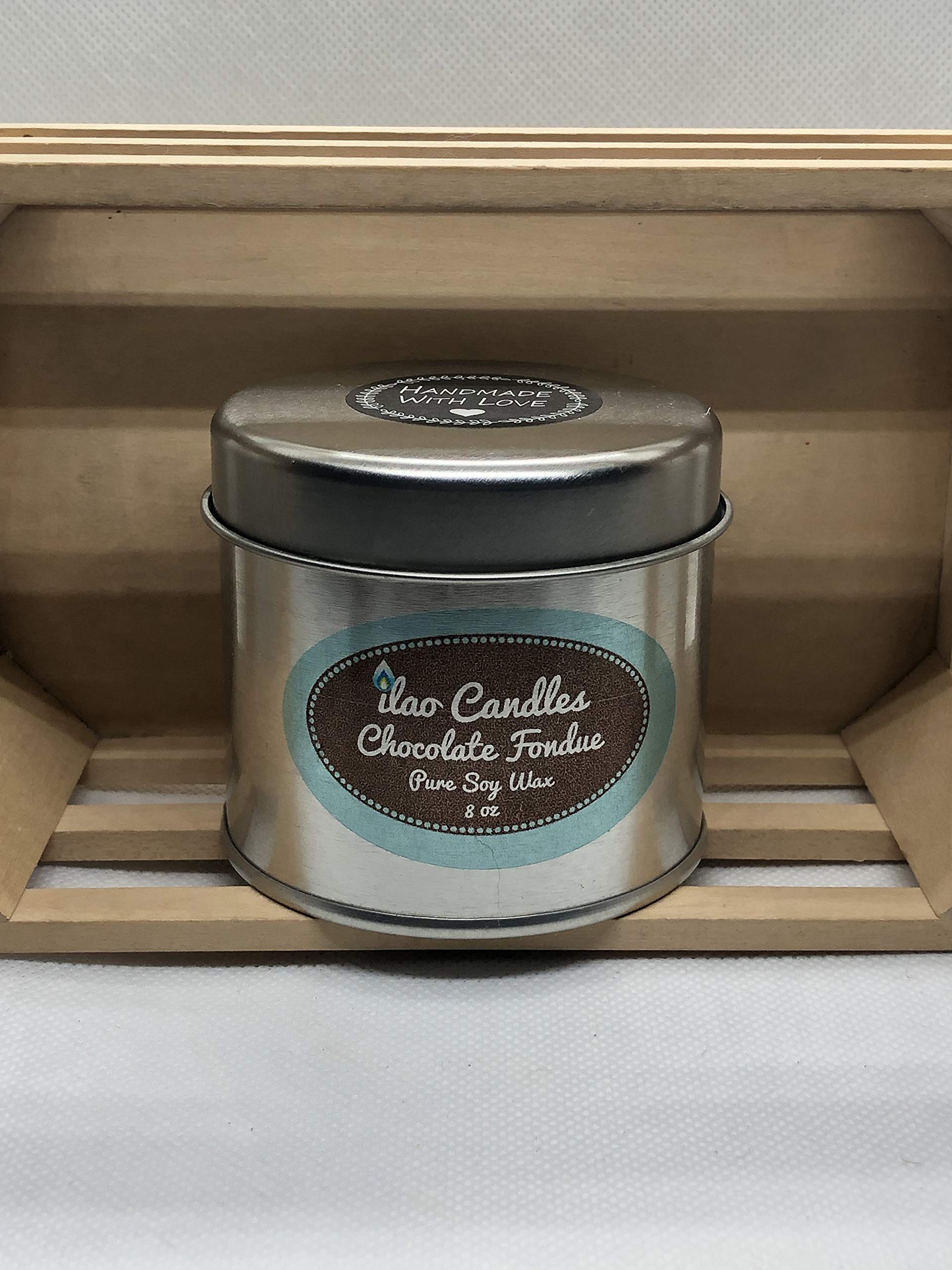 Chocolate Fondue 8 oz Tin Jar Pure Soy Wax Candle Hand Poured in the USA