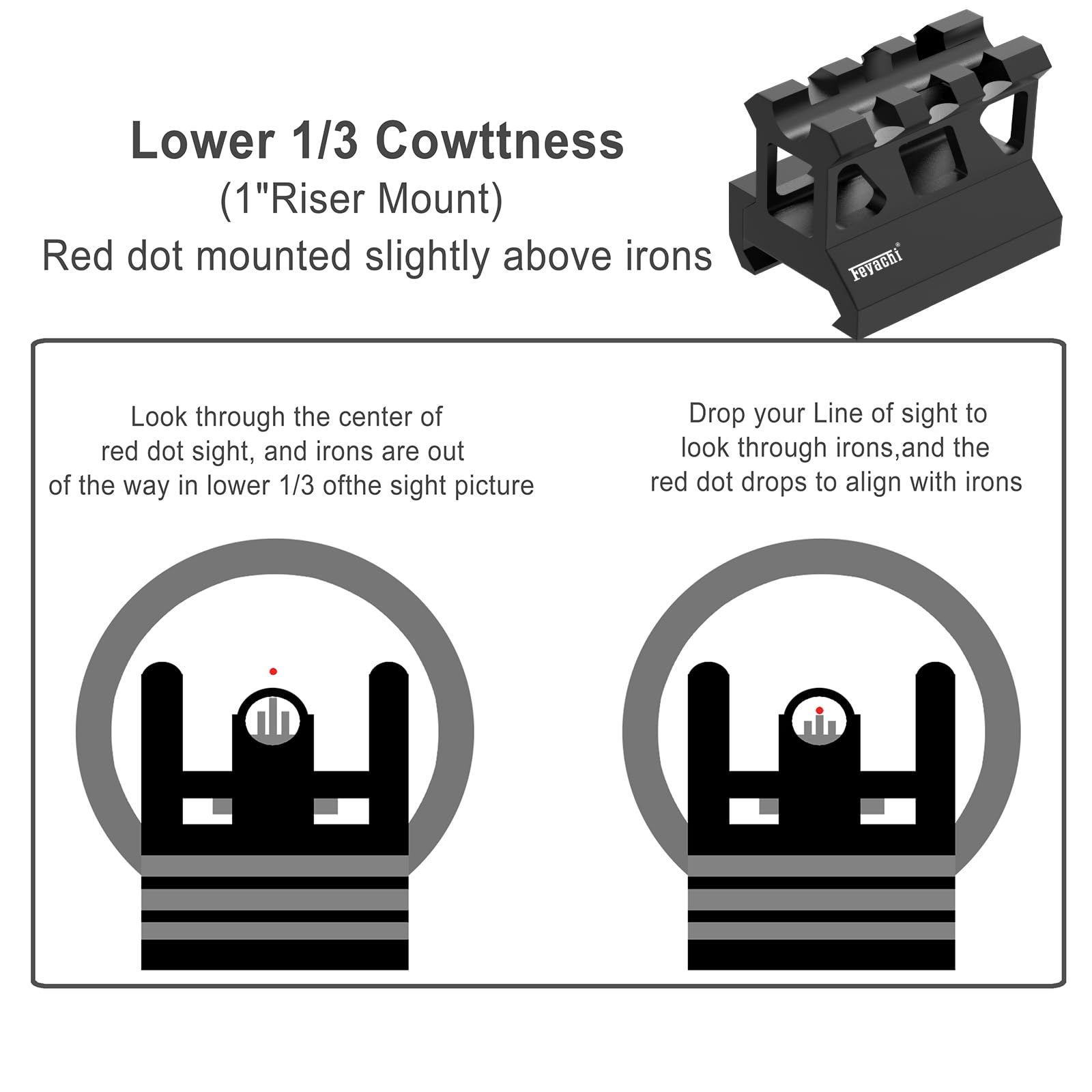 Feyachi Red Dot Sight 4 MOA Red Dot Gun Sight Rifle Scope with 1 inch Riser Mount