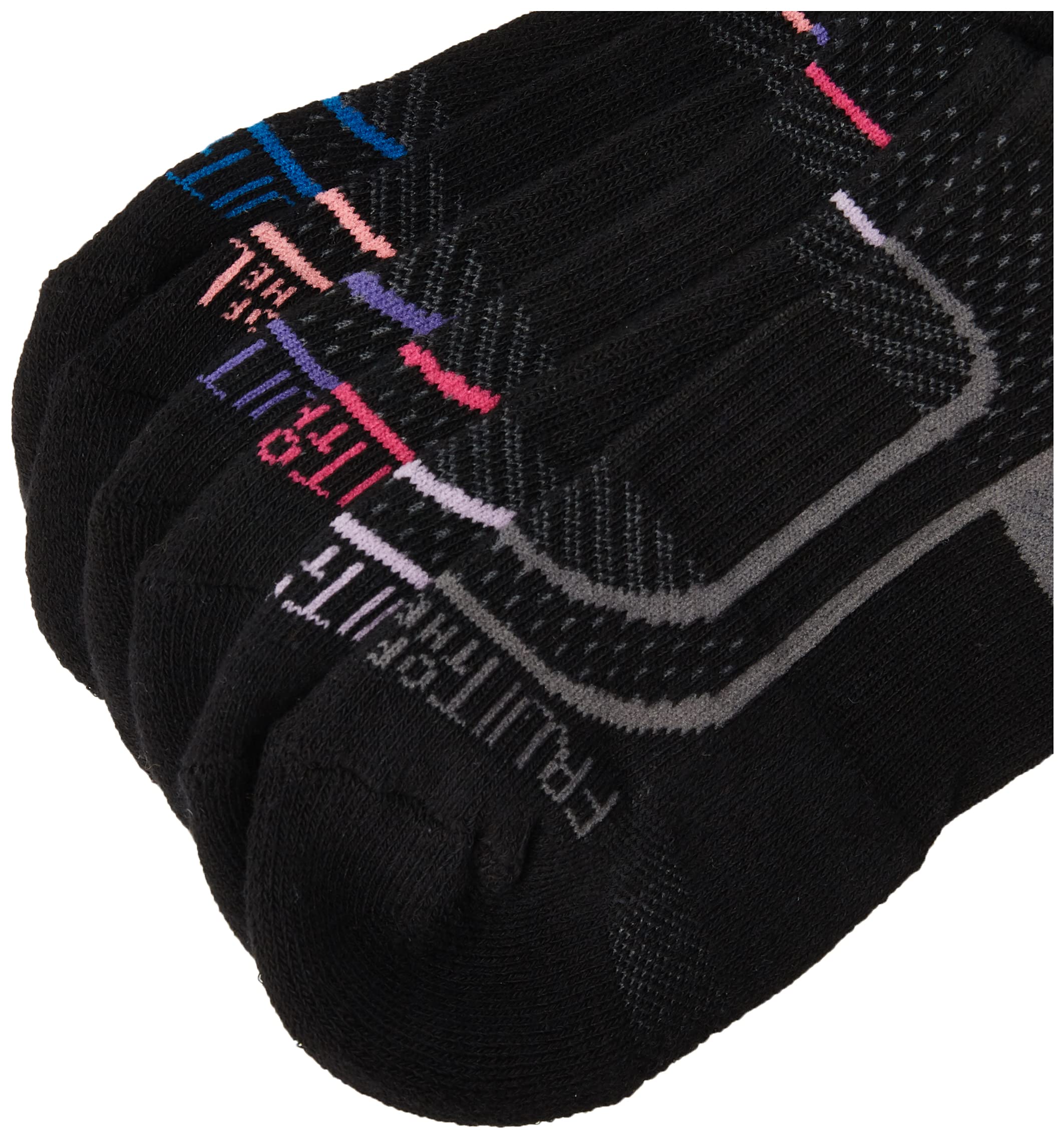 Fruit of the Loom Women's CoolZone No Show with Tab Socks (6 Pack), Black, Large (8 - 12)