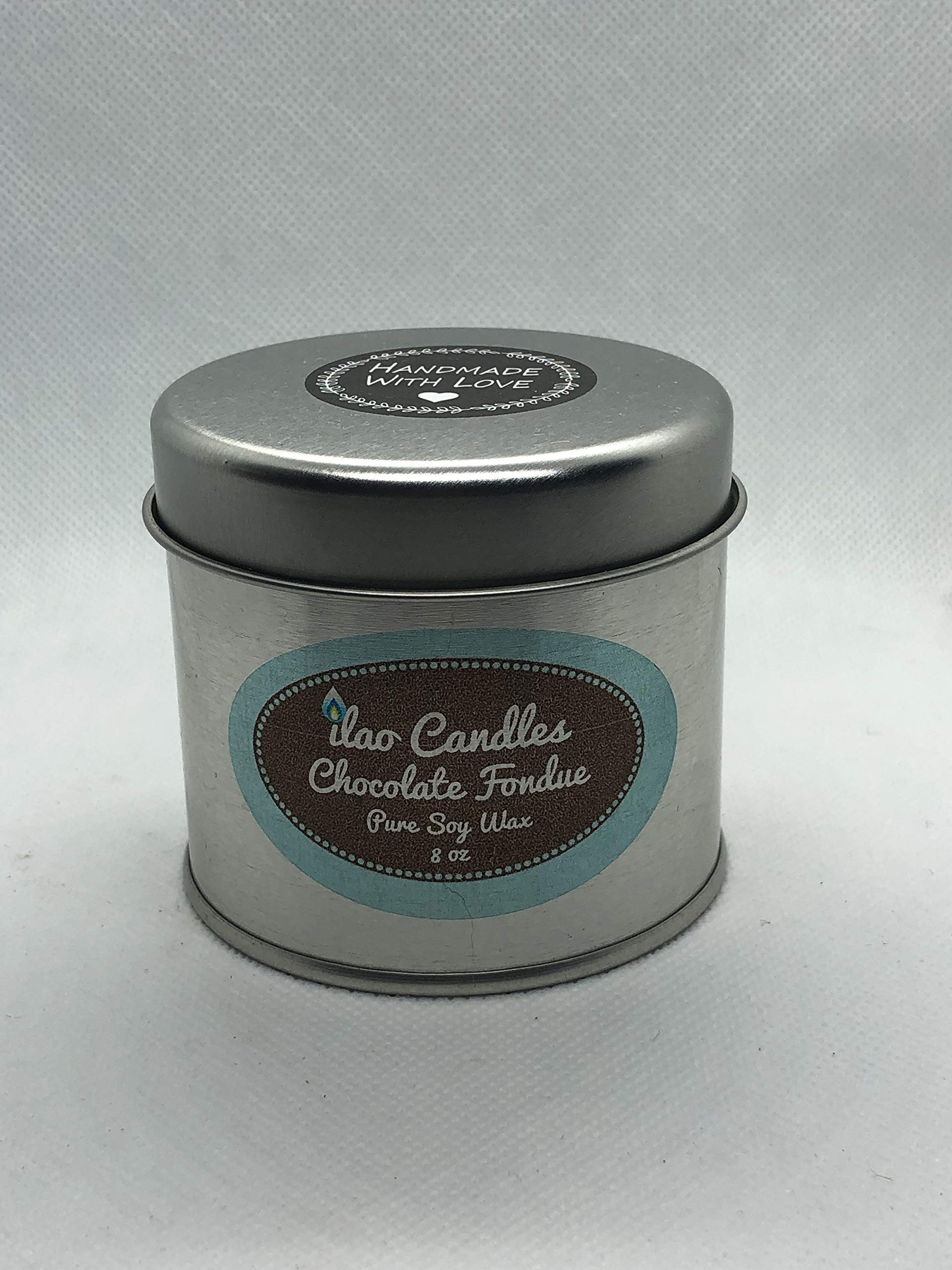 Chocolate Fondue 8 oz Tin Jar Pure Soy Wax Candle Hand Poured in the USA
