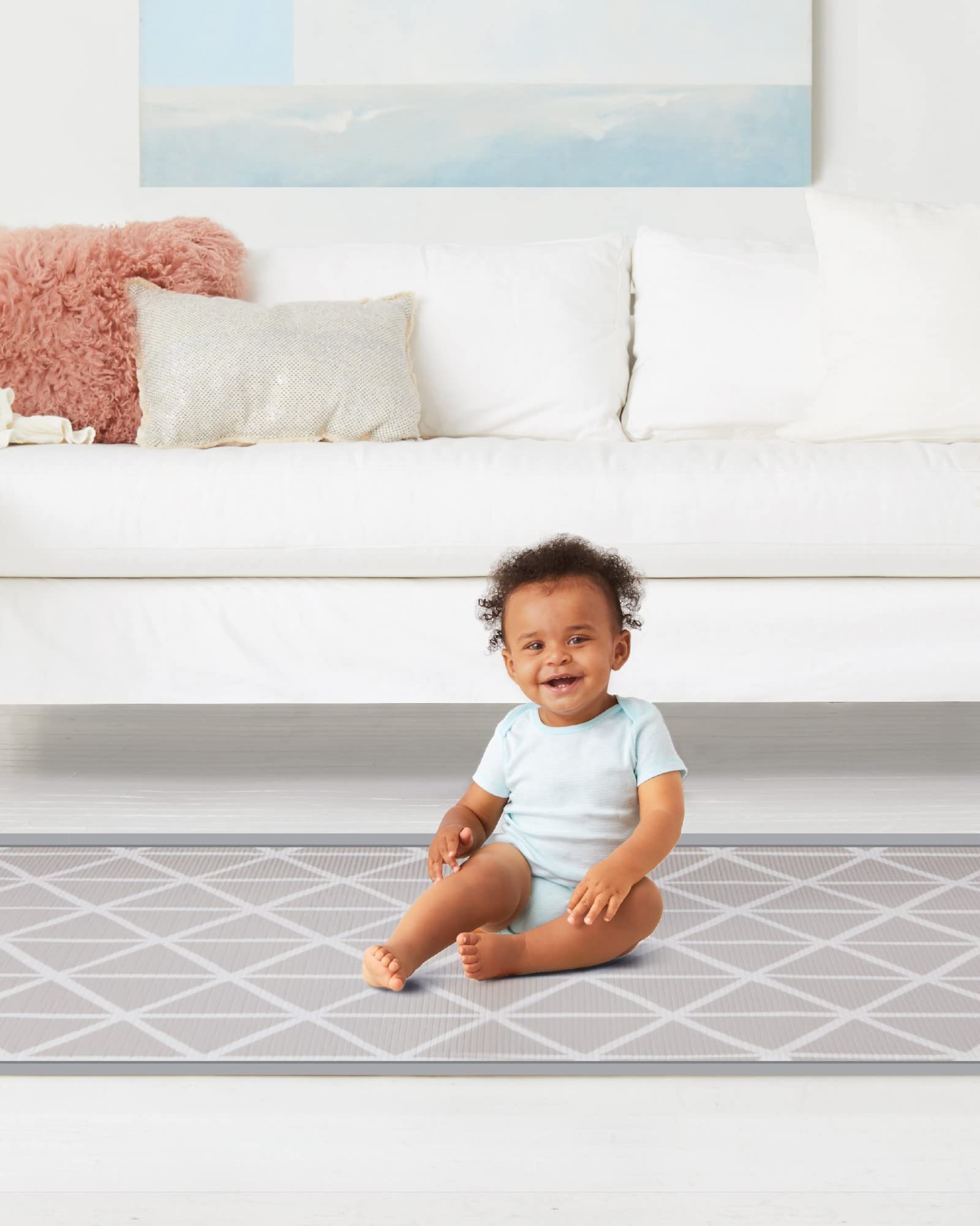Skip Hop Baby Play Mat, Reversible Foam Floor Mat, 86" x 52", Little Traveler's