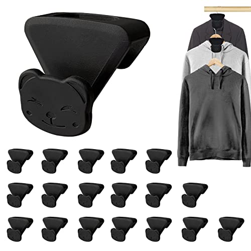 Hanger Hooks Clothes Connector Hooks: YIDM 18 Pcs Black Clothes Hanger Hooks Connector Hooks Fit All Types of Hangers, Space Saving Hanger Hooks Extenders Clips for Shirts, Pants and Organizer Closet