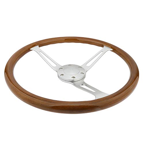 Universal 380mm 15" Inch Deep 40mm Grant Classic Nostalgia Style Wood Grain Steering Wheel with Horn Kit