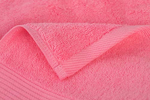 Babiclean Towel Set Absorbent Light Weight and Fast Dry Washcloth Quick Dry Bathroom Hand Towels Durable for Hotel, Spa, Salon and Gym (Hand Towel, Rose Pink)