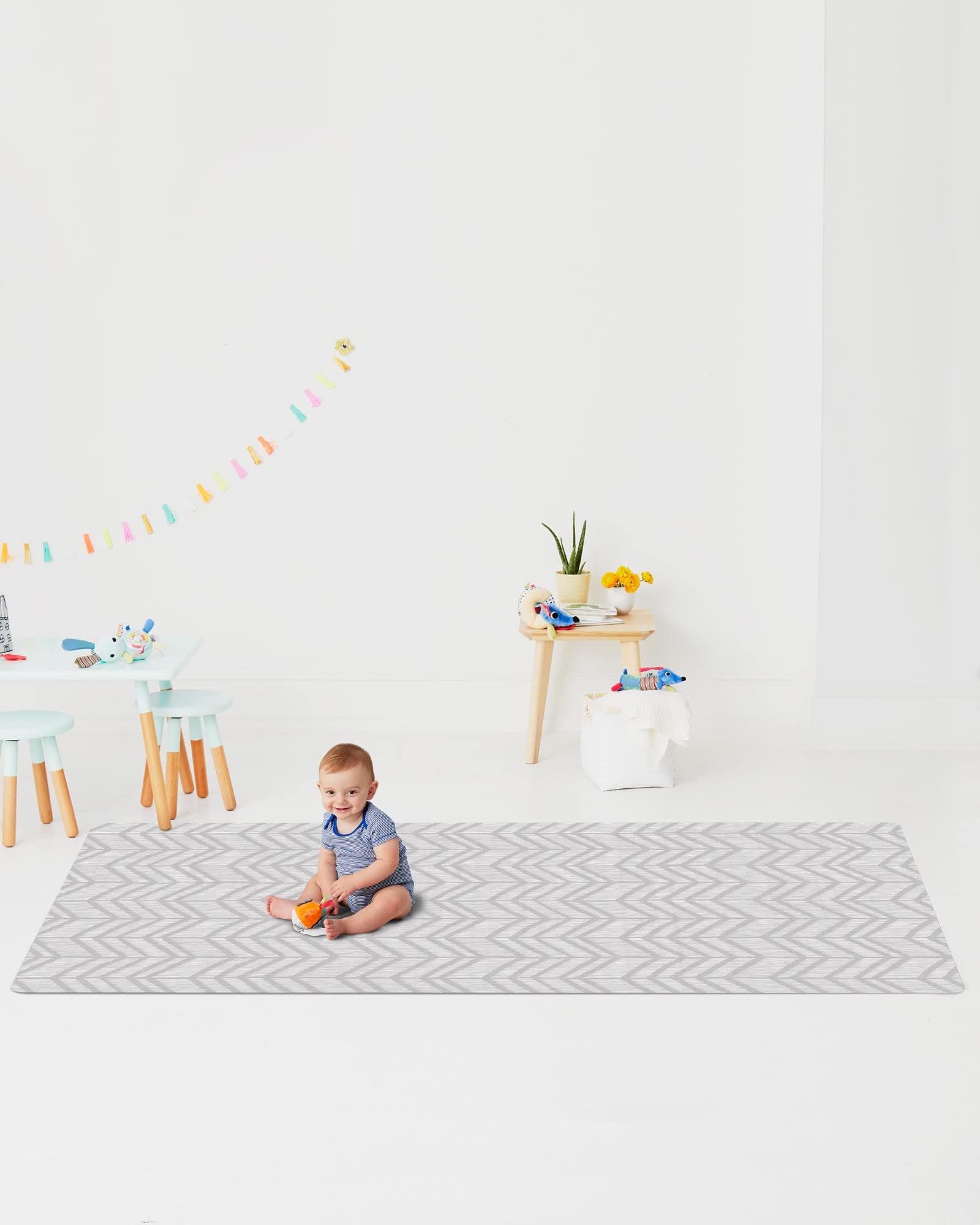 Skip Hop Baby Play Mat, Reversible Foam Floor Mat, 86" x 52", Little Traveler's