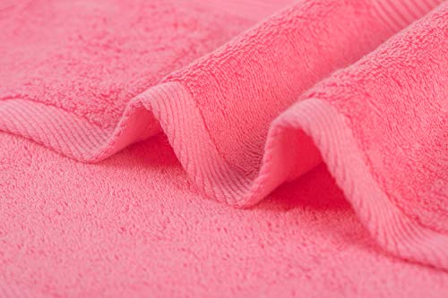 Babiclean Towel Set Absorbent Light Weight and Fast Dry Washcloth Quick Dry Bathroom Hand Towels Durable for Hotel, Spa, Salon and Gym (Hand Towel, Rose Pink)