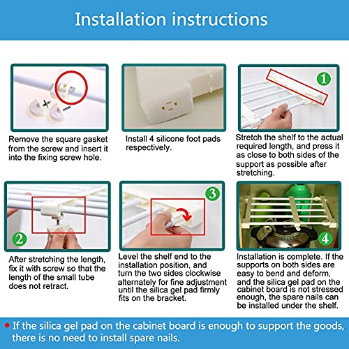Adjustable Closet Organizer Storage Shelf Wall Mounted Kitchen Rack Space Saving Wardrobe Decorative Shelves Cabinet Holders (White, Length: 11.81 - 15.74 inch (30-40cm), Width: 9.44inch (24cm))