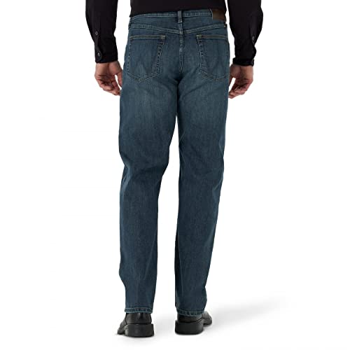Wrangler Men's Free-to-Stretch Relaxed Fit Jean, Marine, 38W x 30L