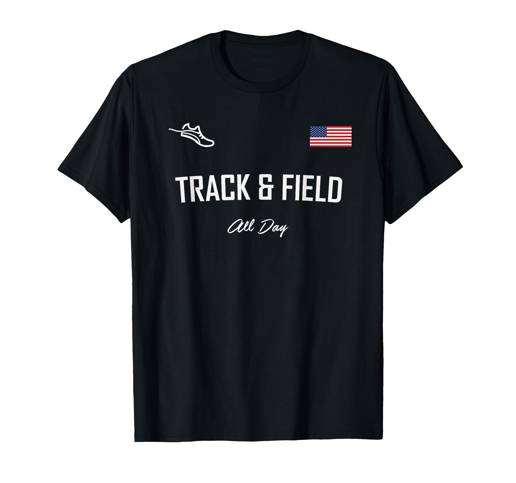 Track and Field Gifts | TRACK & FIELD ALL DAY USA Flag T-Shirt