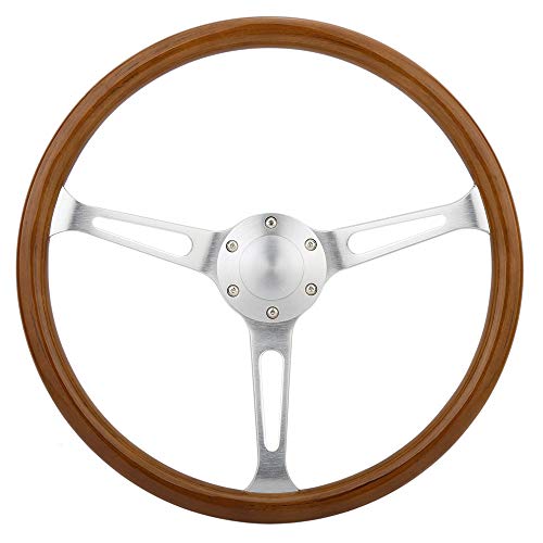 Universal 380mm 15" Inch Deep 40mm Grant Classic Nostalgia Style Wood Grain Steering Wheel with Horn Kit