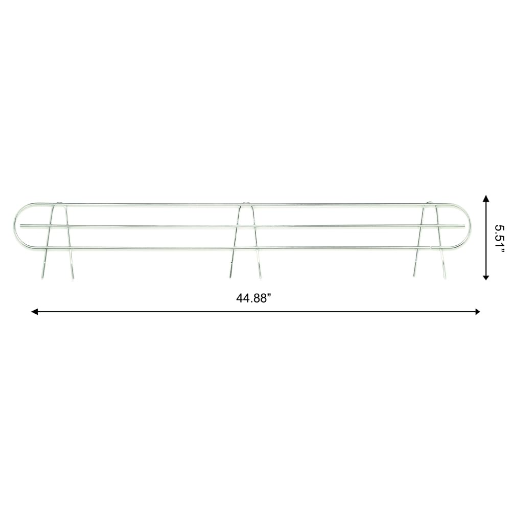 Home Storage Space HSS Wire Shelf Back Ledge, Fits on 48" Wide Wire Shelf, Chrome Color, 2-Pack