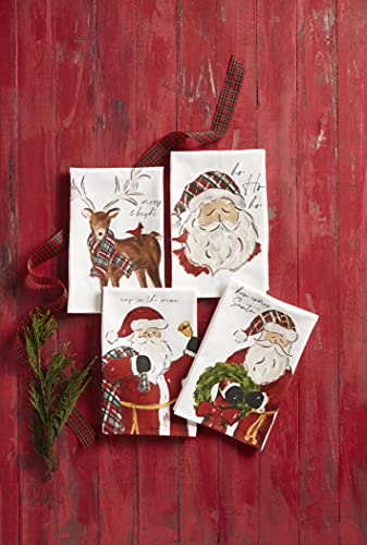 Mud Pie Printed Christmas Towel, Ho Ho Ho, 26" x 16.5"