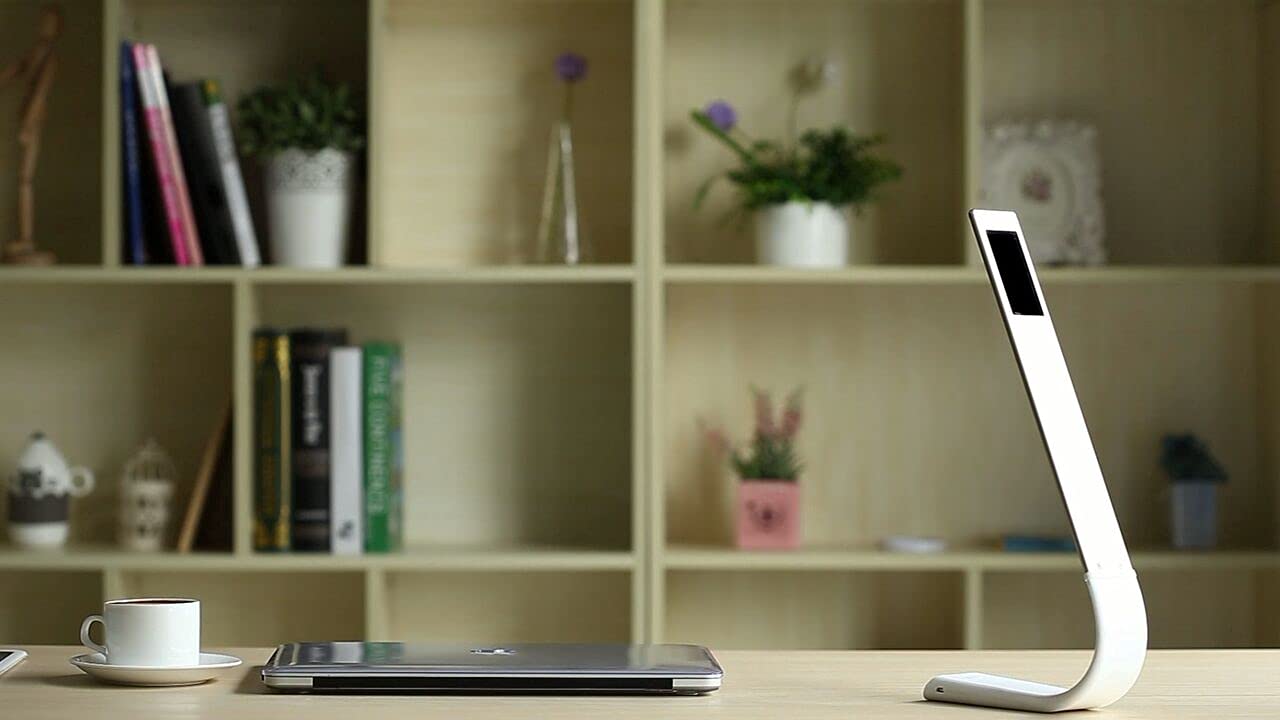 Ivomax Cordless Multi-Function LED Desk Lamp - Rechargeable 1800mAh Li-Ion Battery Powered - Reduces Eye Strain, 3 Modes, 18 Light Settings, Compact and Portable Design