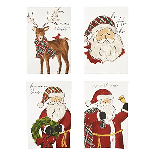 Mud Pie Printed Christmas Towel, Ho Ho Ho, 26" x 16.5"