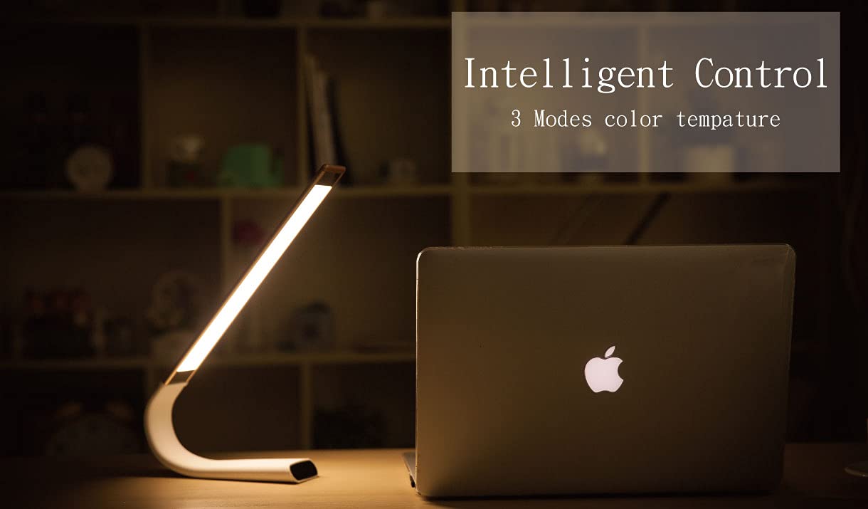 Ivomax Cordless Multi-Function LED Desk Lamp - Rechargeable 1800mAh Li-Ion Battery Powered - Reduces Eye Strain, 3 Modes, 18 Light Settings, Compact and Portable Design