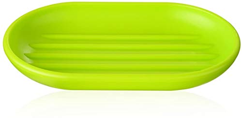 6 Pcs Plastic Bathroom Accessory Set Luxury Bath Accessories Bath Set Lotion Bottles, Toothbrush Holder, Tooth Mug, Soap Dish, Toilet Brush, Trash Can, Rubbish Bin (Green)